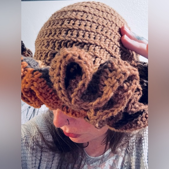 Hand Crafted | Accessories | Spiced Latte Crochet Ruffled Bucket Hat ...